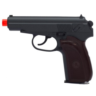 New G29W Metal Spring Airsoft Pistol in Black & Wood Shoots 245 FPS 6mm ...
