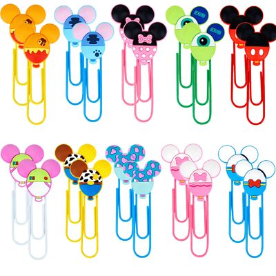 20PCS Cute Mouse Paper Clips Bookmark Book File Page Marker Clips for ...