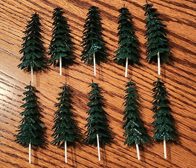 10 FIR Trees 4" Model Train RAILROAD Scenery LANDSCAPE Forest HO OO ...