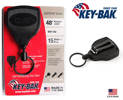Key-Bak SUPER48 Retractable Key Holder Belt Clip Heavy Duty 48” Made ...