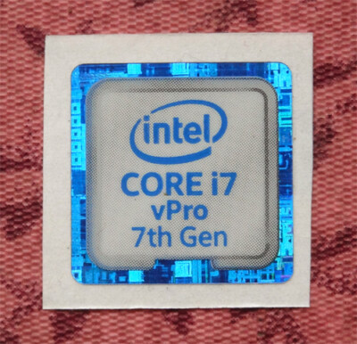 Intel Core i7 vPro 7th Generation Sticker 18 x 18mm Kaby Lake Case ...