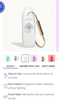 Birdie Women's Personal Safety Alarm 130dB Siren with Light and ...