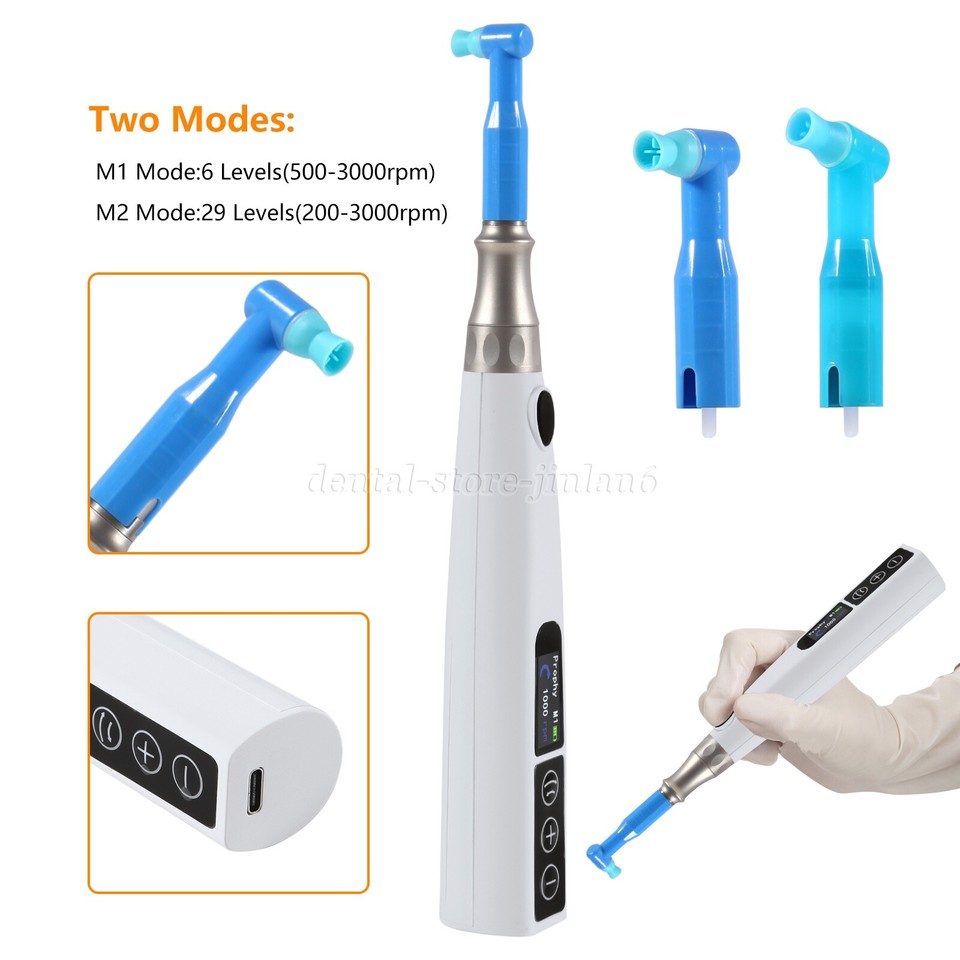 1-10 Dental Electric Cordless Hygiene Prophy Handpiece 360° Swivel 4:1 ...