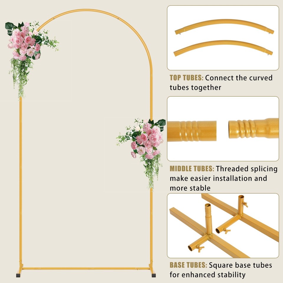 2 Pack Metal Arch Backdrop Stand (7.2FT/6FT), Backdrop Arch Stand ...