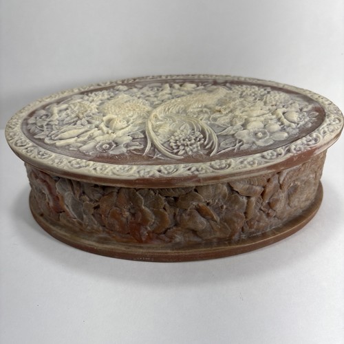 Incolay Stone Jewelry Trinket Box Handcrafted In USA 10”X 7”X 3” Ornate ...
