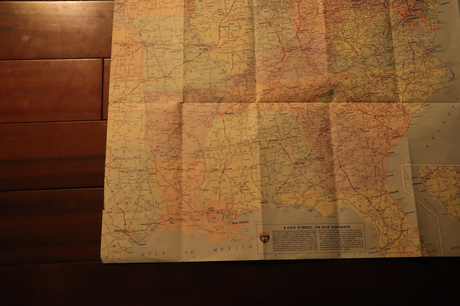 Esso United States Interstate Highway System 1964 25x24 Paper Road Map ...