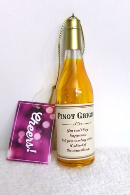 WINE LOVERS! BOTTLE OF PINOT GRIGIO WITH VERSE CHRISTMAS ORNAMENT NEW ...