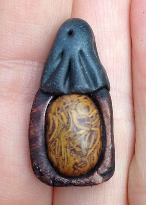 Fossil Jasper / Eoh Rune Symbol "Change" Real Gemstone Pendant ...