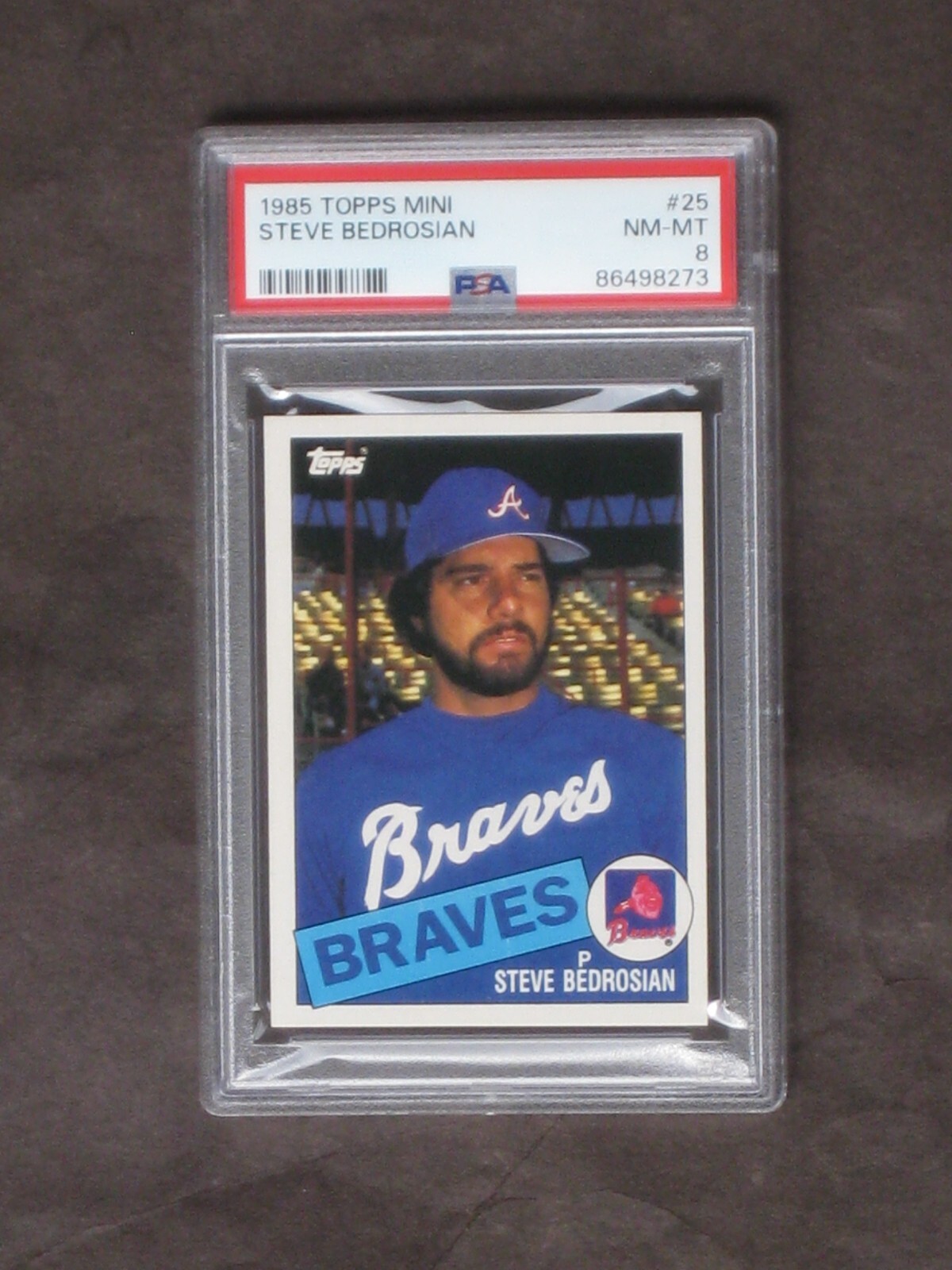 1985 TOPPS MINI STEVE BEDROSIAN # 25 BRAVES PSA 8 NM/MT RARE POP 3 | eBay