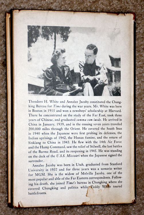 THUNDER OUT OF CHINA BY THEODORE H. WHITE AND ANNALEE JACOBY | eBay