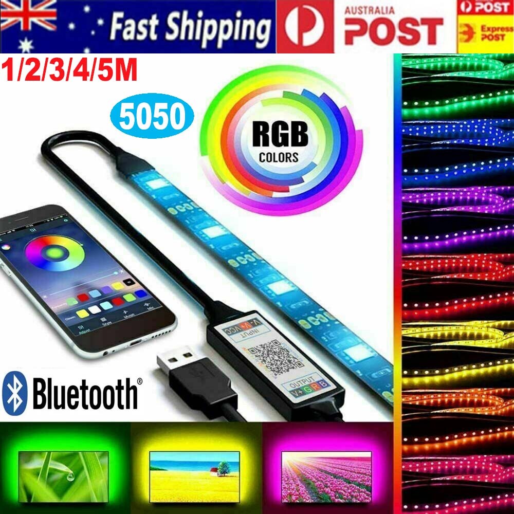 5V USB RGB LED Strip Lights Waterproof SMDSMD 150Leds Bluetooth TV ...
