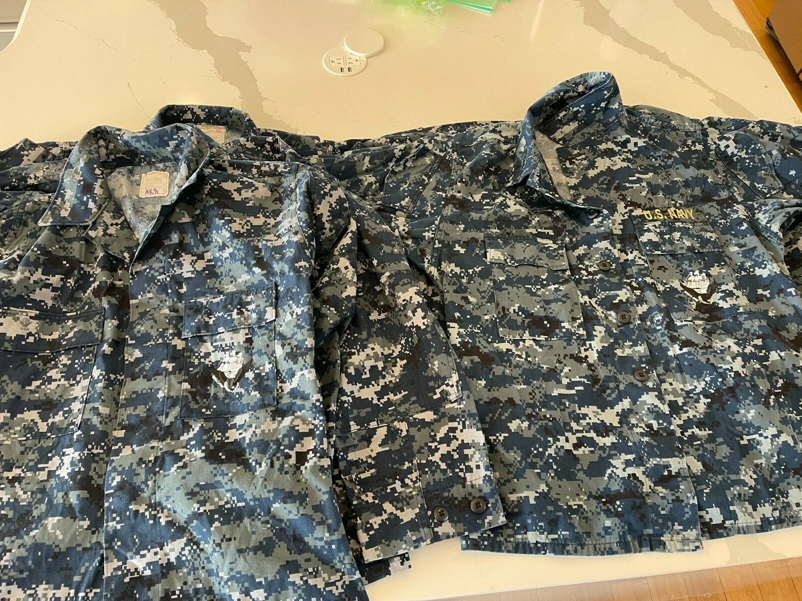 NEW US NAVY NWU TYPE 1 BLUE CAMOUFLAGE BLUEBERRY UNIFORM JACKET BLOUSE ...