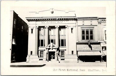 Bluffton IN Old First National Bank Indiana RPPC Postcard Posted 1948 ...
