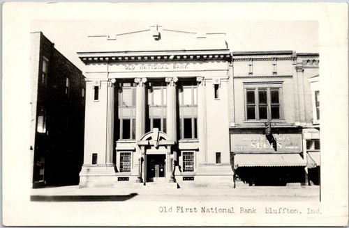 Bluffton IN Old First National Bank Indiana RPPC Postcard Posted 1948 ...