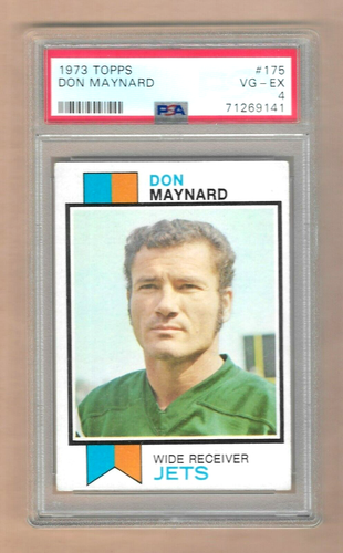 DON MAYNARD 1973 TOPPS INSERT CARD #175 GRADED PSA 4 VG-EX NFL HOF ...
