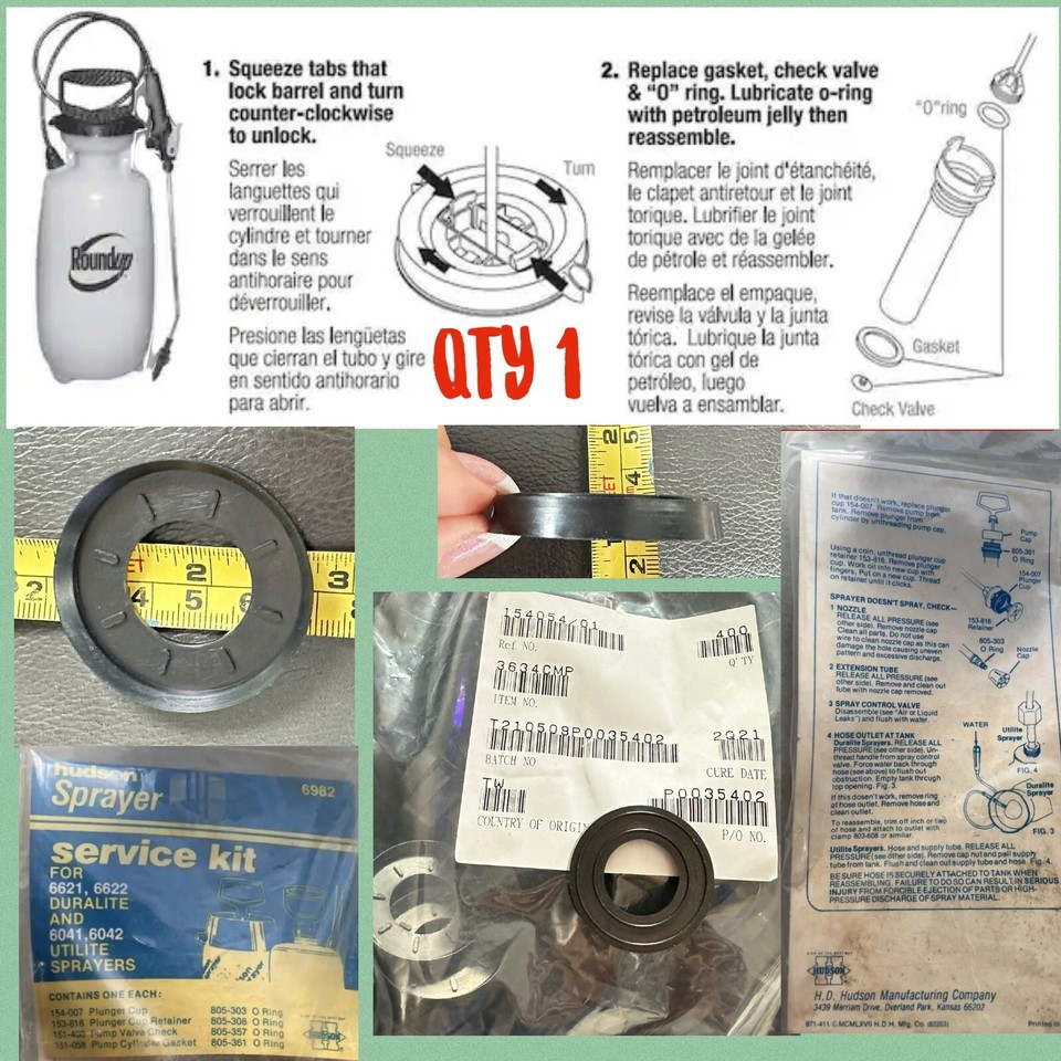 Roundup 182349 Universal Sprayer Parts Repair Kit 5 Pc 3 O-ring ...