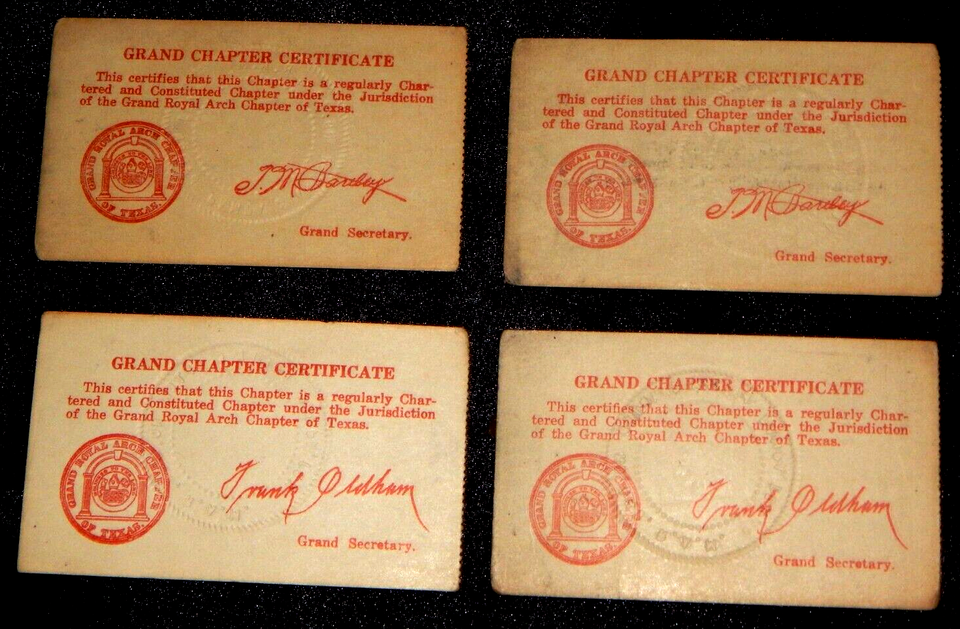 Lot of 4 Freemasonry Embossed Mason Membership Cards 1946-49 Pampa | eBay
