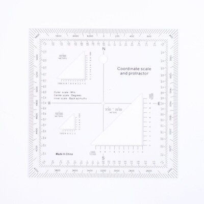 Military Map Coordinate Scale Protractor Romer in Mils NAV360 | eBay