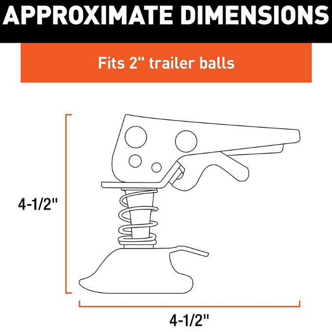 2" Posi-Lock Coupler Latch For Straight-Tongue Couplers Trailer Hitch ...