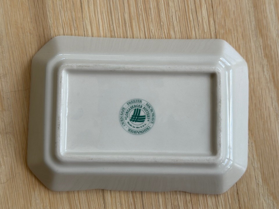 Longaberger Pottery Woven Traditions Heritage Green Double Spoon Rest ...