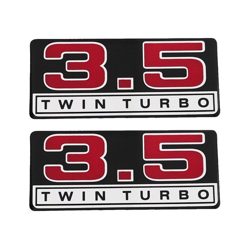2x 3.5L TWIN TURBO Engine Emblem Badge Resin Logo Red Black | eBay