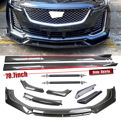 Front Rear Bumper Lip Side Skirt For Cadillac XT4 XT5 XT6 Carbon Fiber ...