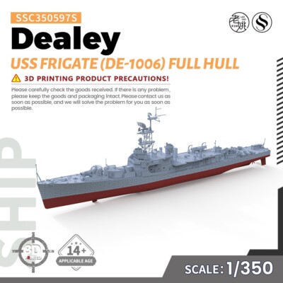 SSMODEL 1/350 Military Model Kit USS Dealey Frigate (DE-1006) FULL HULL ...
