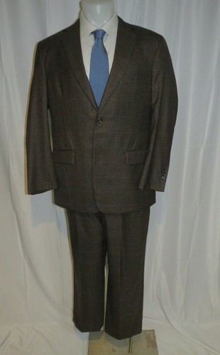 Southwick Brown Subtle Glen Plaid Recent Size Tag Two Button Suit 42R ...