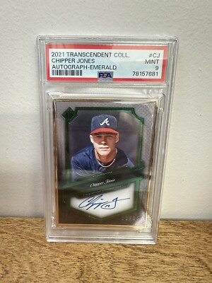 2021 Topps Transcendent Collection Chipper Jones Emerald Auto 12/15 PSA ...