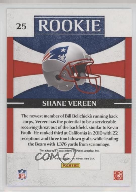 2011 Donruss Elite Rookies NFL Team Logo Signatures Shane Vereen #25 ...