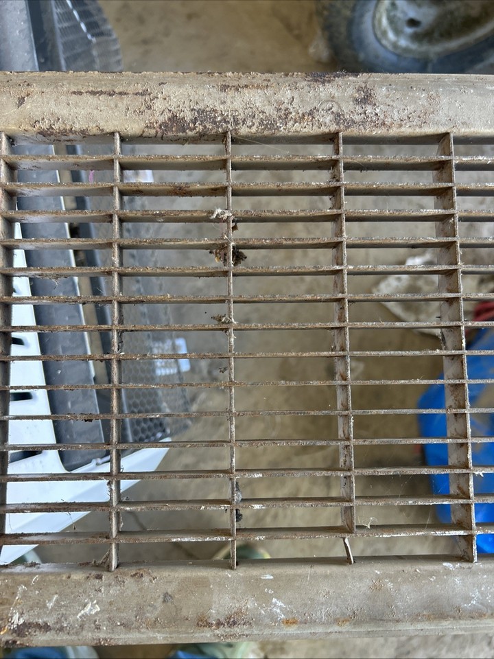 Antique Metal Heat Register Grate 8 X 30 Rectangular Grid Floor Wall ...