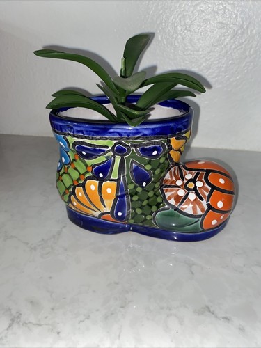 TALAVERA MEXICAN POTTERY CHRISTMAS BOOT. Bota de Navidad. | eBay