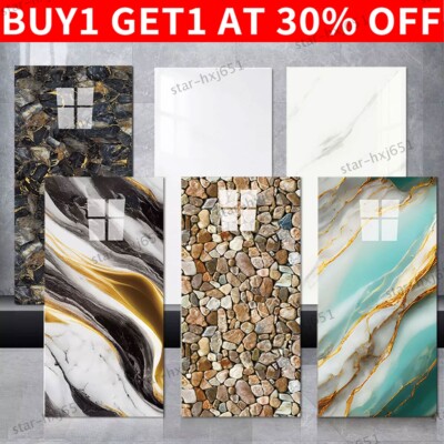 10 Packs Self-Adhesive Grey Marble PVC Cladding Wall Panels for Kitchen Bathroom | eBay UK