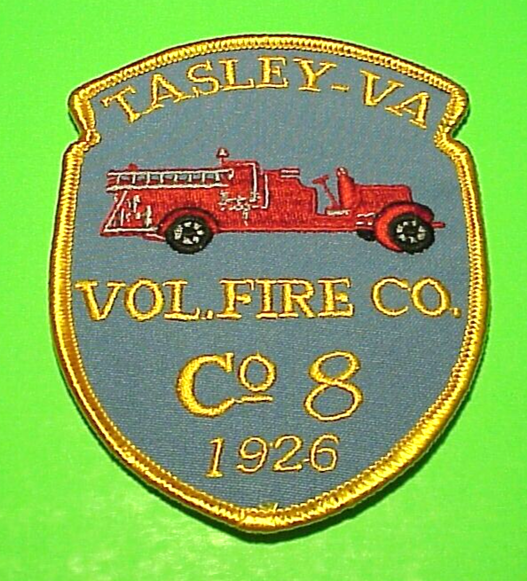TASLEY VIRGINIA CO. 8 1926 VA 4 1/2" FIRE DEPT PATCH FREE SHIPPING!! | eBay