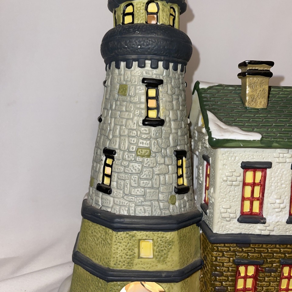 Lighthouse Figurine Dickens Collectible 1988 Ceramic Lighted Inline ...