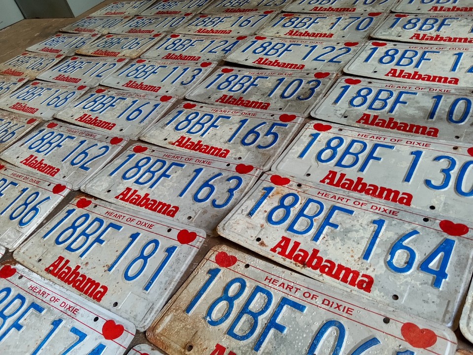 Lot Of 100 Alabama License Plates 93 Craft Or Hobby Condition Vintage ...