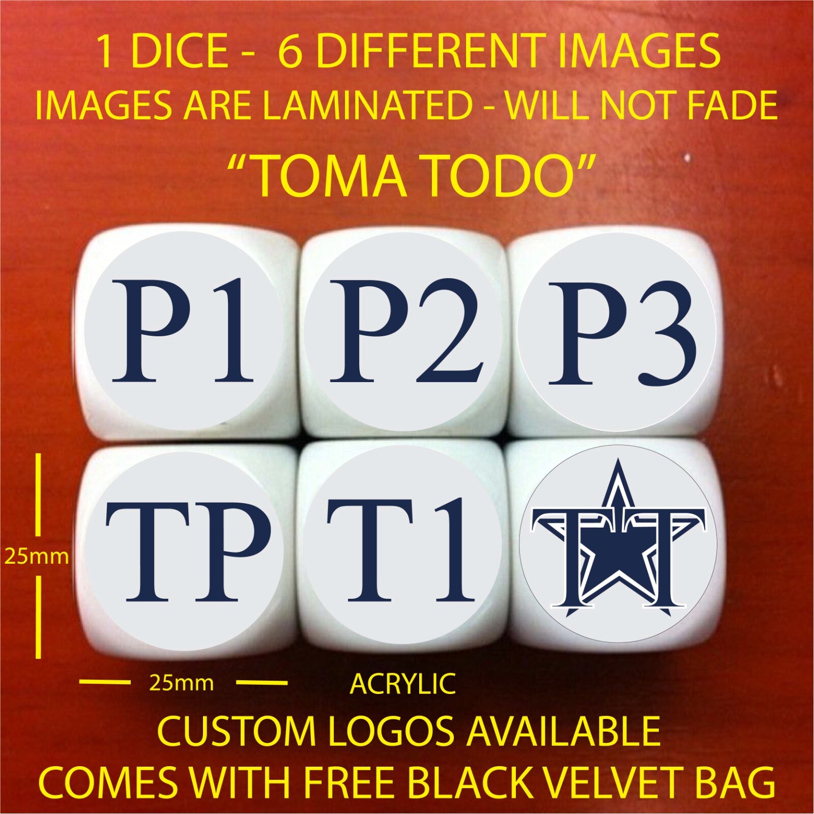 TOMA TODO DICE - CUSTOM TOMA TODO DICE - MEXICAN DICE GAME - FREE ...