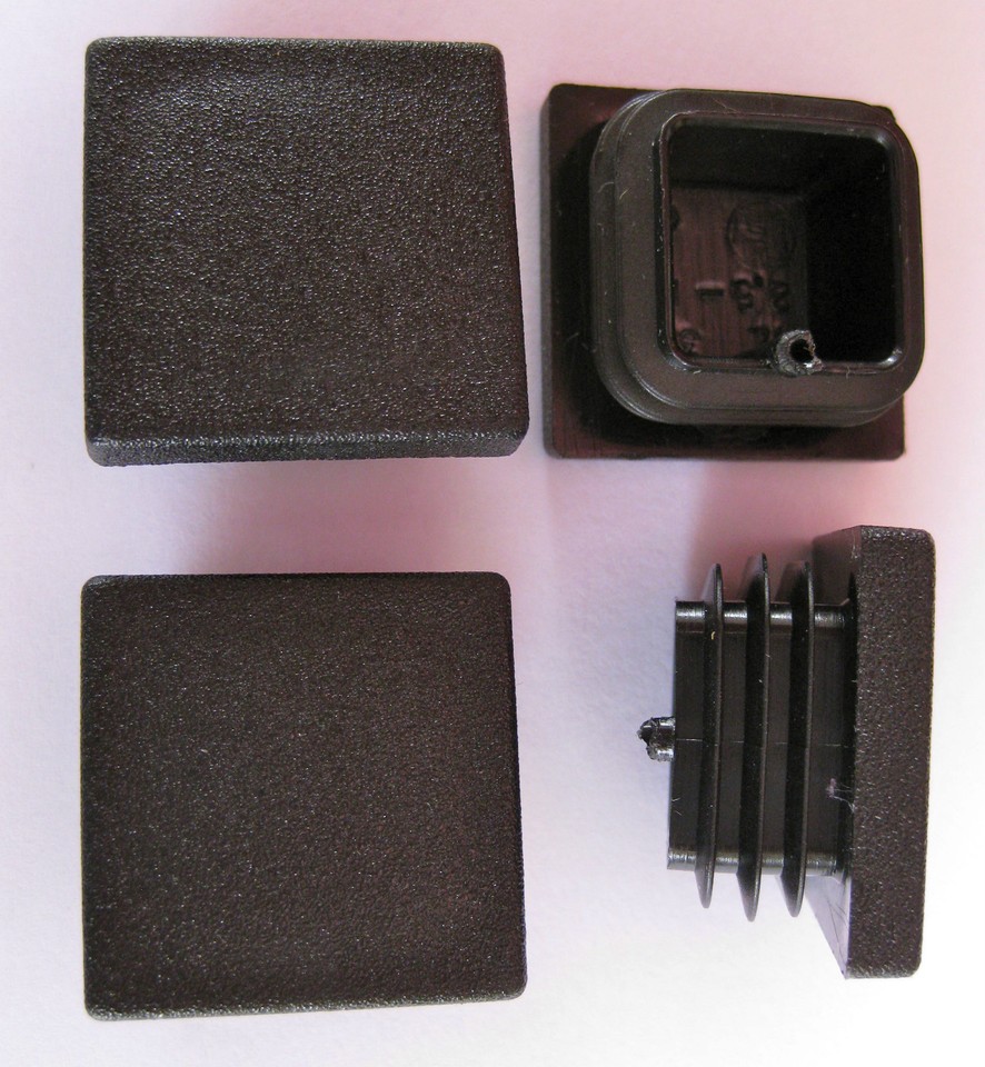 4X Square Plastic Feet tube inserts 30x30mm 2.5-4.5mm Wall Thickness ...
