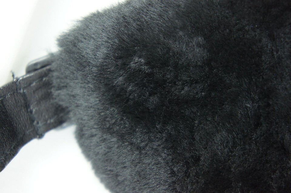 100% Real Leather Sheepskin Fur Helmet Biker Motorcycle Aviator Trapper ...