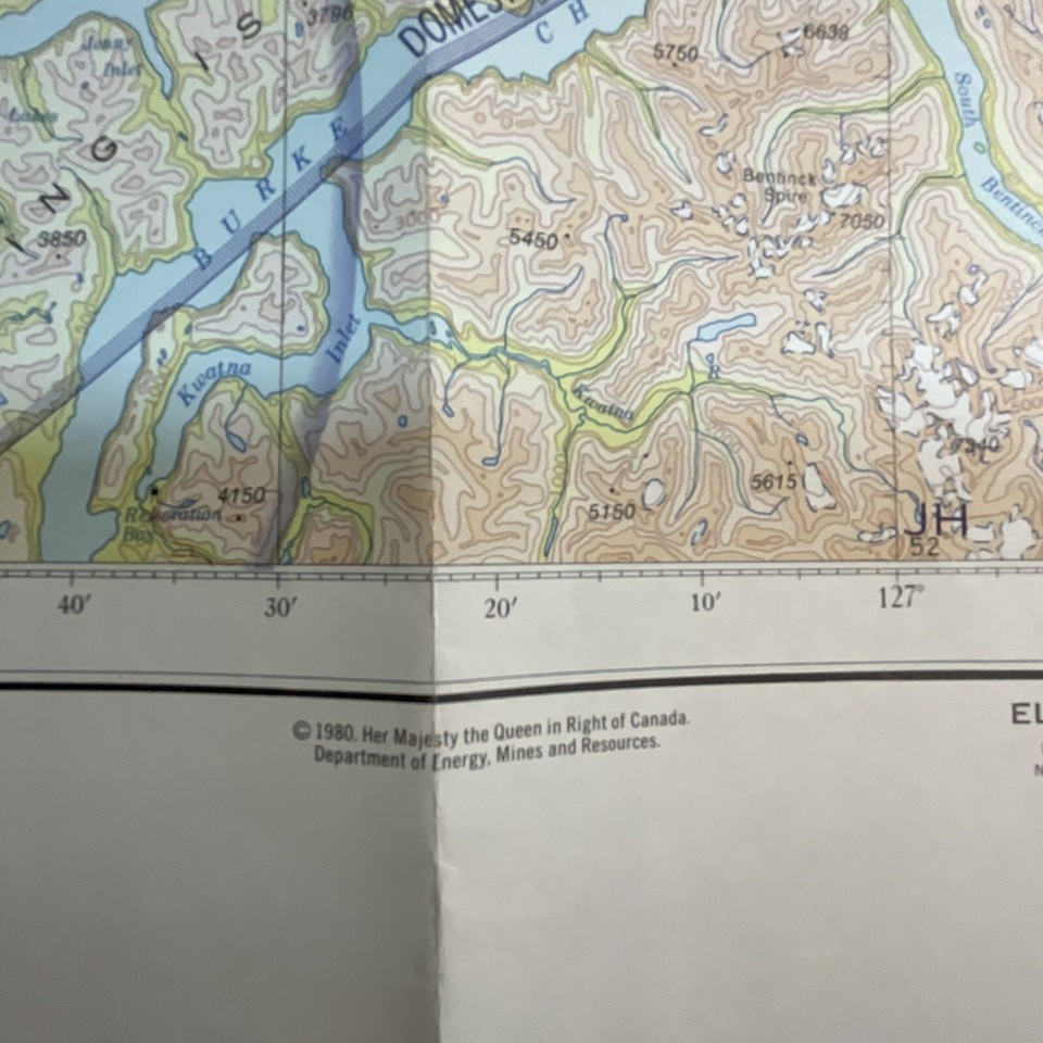 Ocean Falls Ootsa Lake Canada 1984 Aeronautical Information Topo Map ...