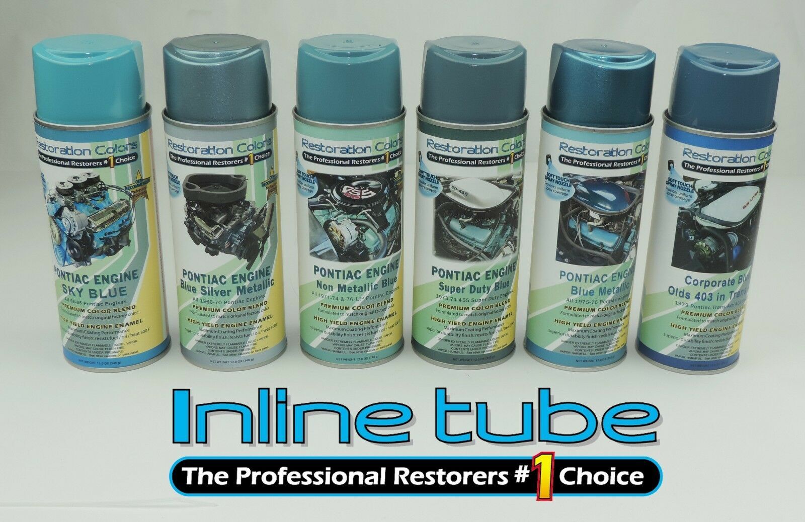 66-70 Pontiac, Gto V8 Engine Enamel Restoration Metallic Blue Spray ...