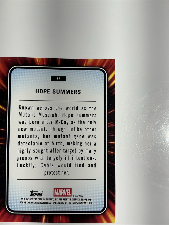 2025 Topps Chrome Marvel Hope Summers Yellow Lava Refractor #73 Card | eBay