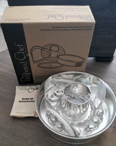 Pampered Chef Springform Pan Set #1540 New Open Box with Manual Heart ...