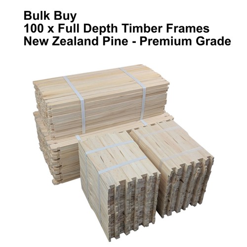Bulk 100 Pack Full Depth Timber Beekeeping Frames Unassembled Wood ...