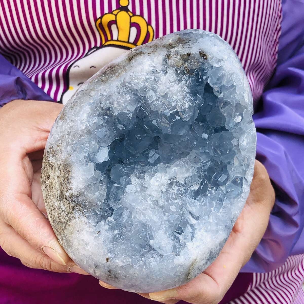 3.16LB Natural Beautiful Blue Celestite Crystal Geode Cave Mineral ...