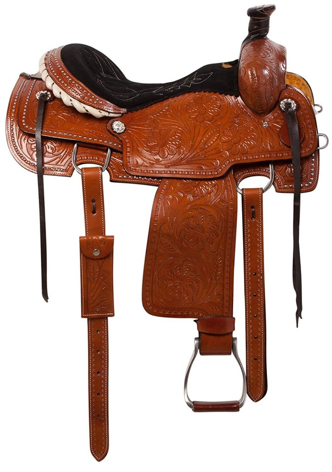 Leather Western Barrel Racing Horse Saddle Premium Quality Tack Set ...