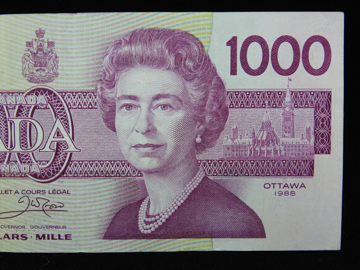 Canadian Money 1000 Dollar Bill