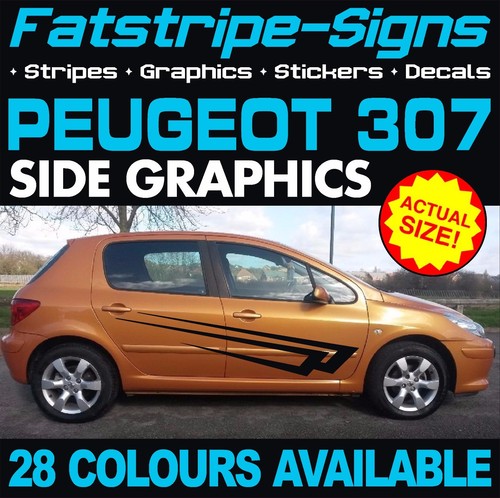 to fit PEUGEOT 307 GRAPHICS STRIPES DECALS STICKERS GTI PUG ESTATE CC 1 ...