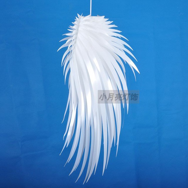 Modern IRACUS White Feather Wing Ceiling Light Pendant Lamp Chandelier ...