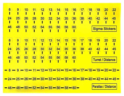 Air Rifle-Parallax and Turret Stickers - Focus/Distancing | eBay UK